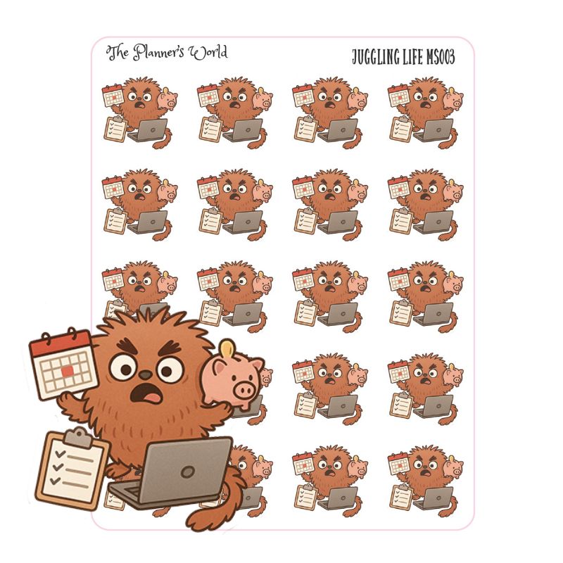 Adulting Planner Stickers -Juggling Life Monster Stickers – The Planner ...
