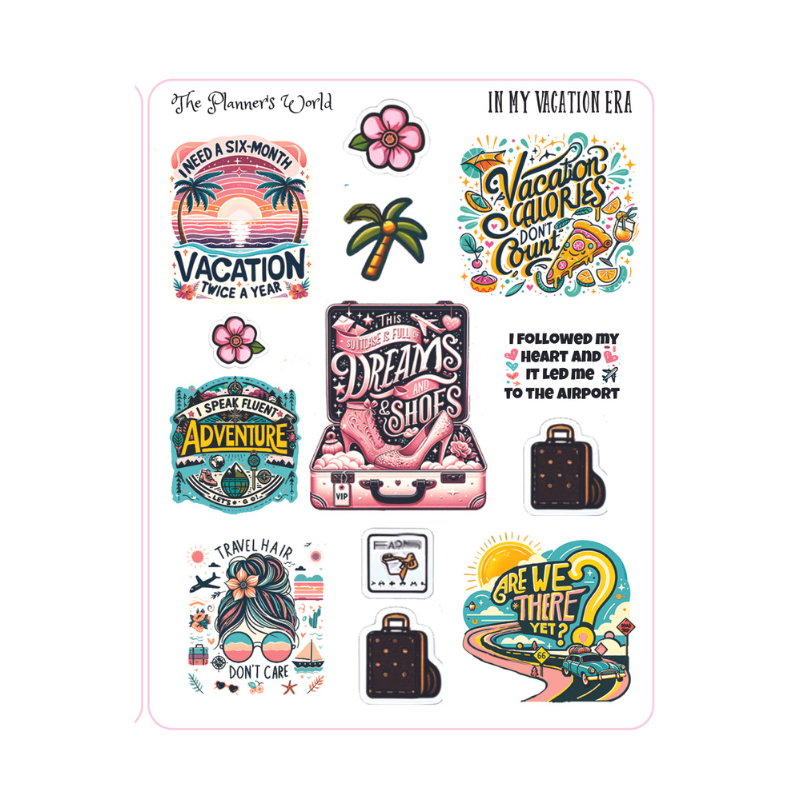 Travel Sayings Planner Stickers - Vacation Script Planner Stickers ...