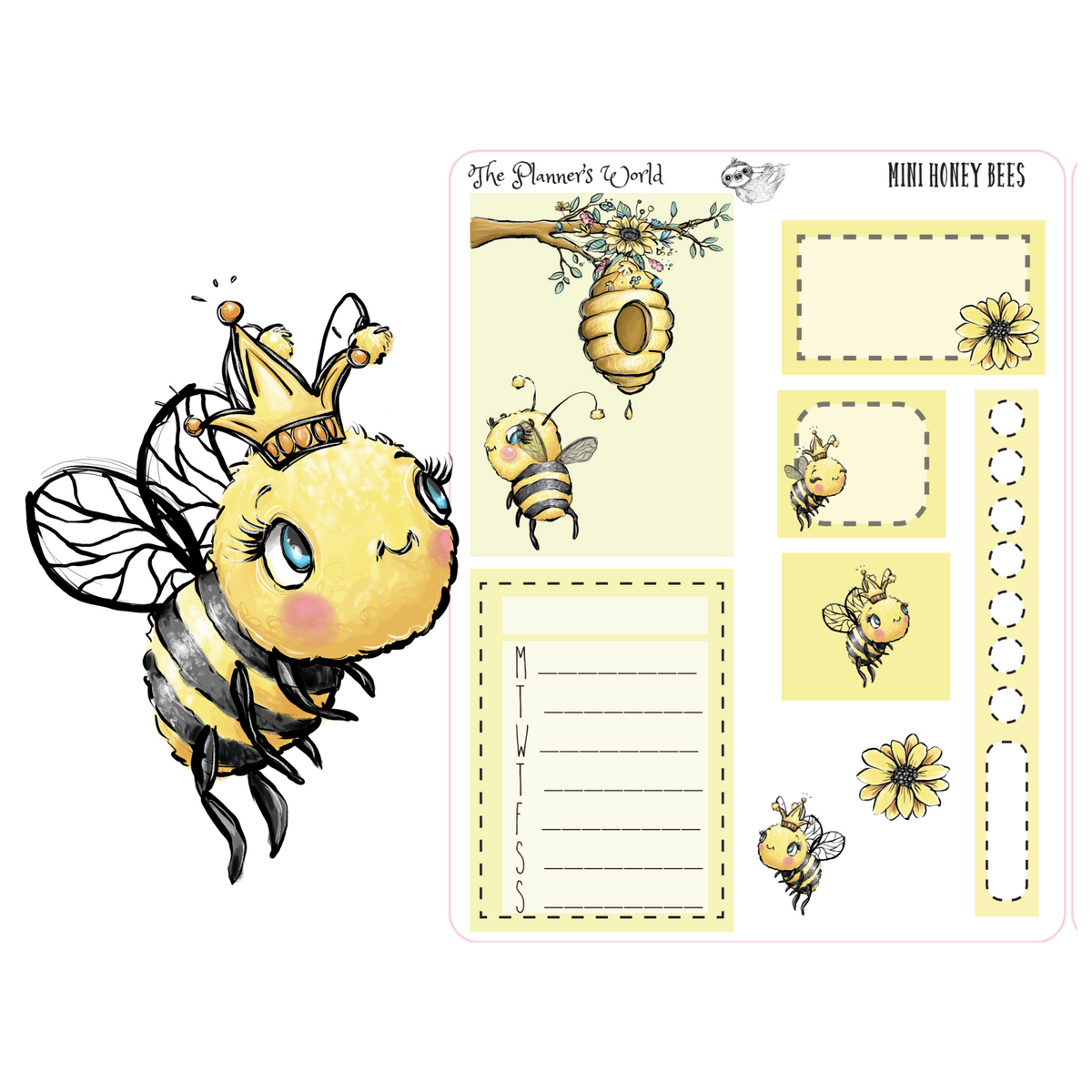 Honey Bee Journaling Stickers – Cute Summer Mini Planner Sticker Kit f ...