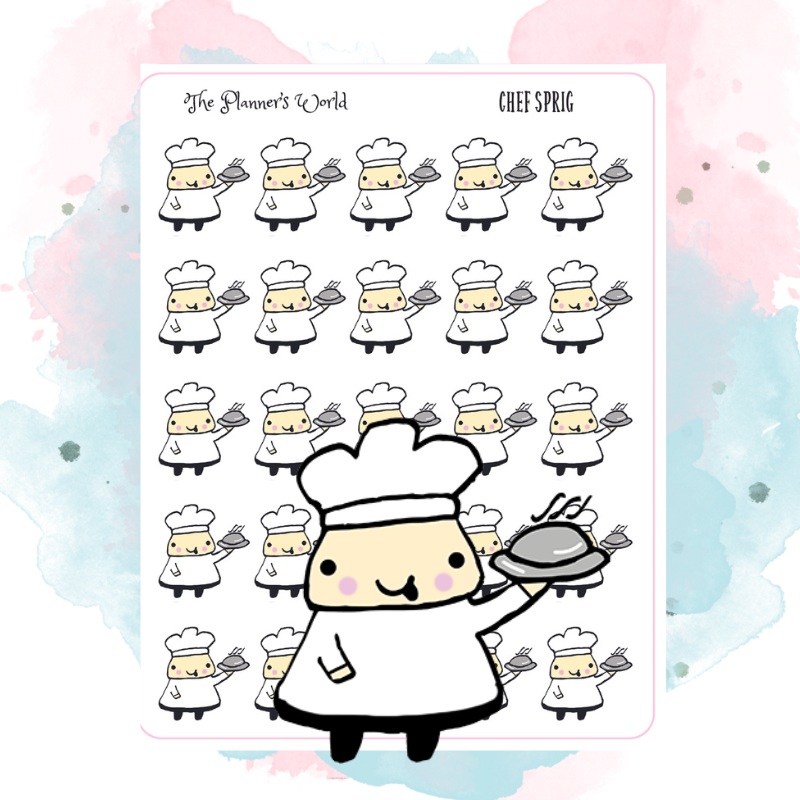 Cooking Planner Stickers - Chef Sprig – The Planner's World