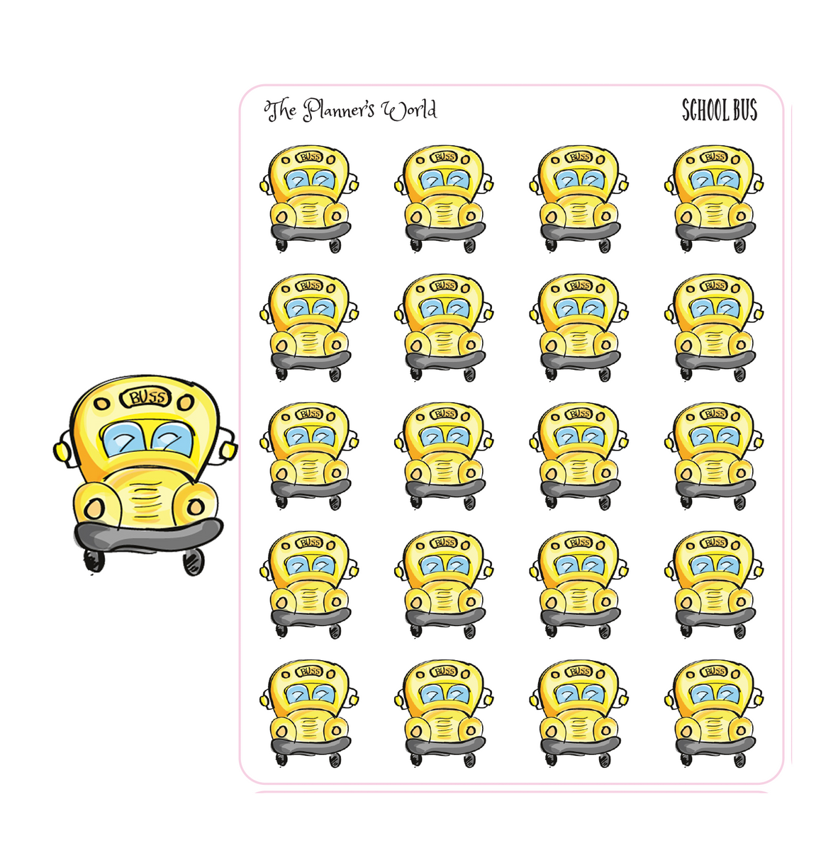 Back to School Planner Stickers – School Bus Stickers – School Supply ...