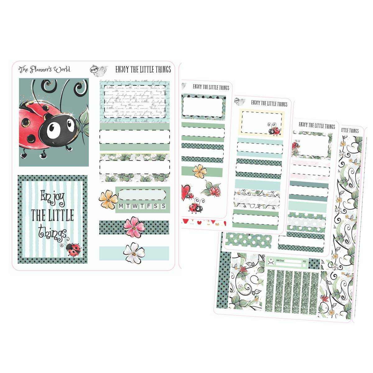 Kit-044 WEEKLY || Enjoy the Little Things Ladybug MINI WEEKLY Planner ...