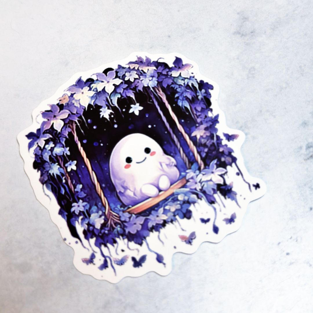 Ghost Moonlight Swing Die Cut Sticker – The Planner's World