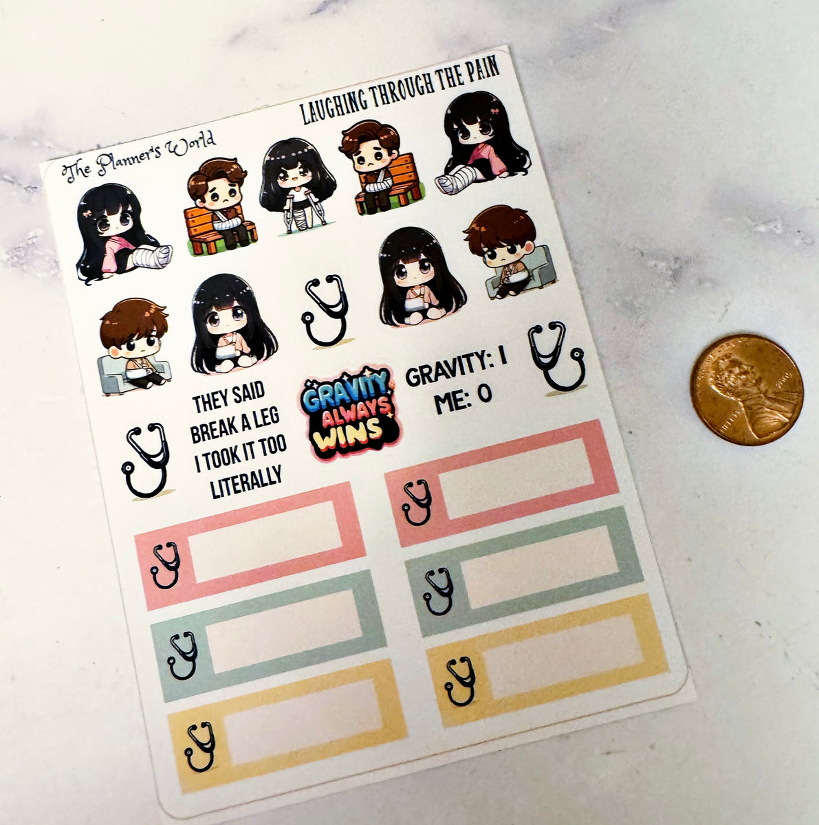 Funny Injury Planner Stickers for Appointments and Health Tracking - P ...