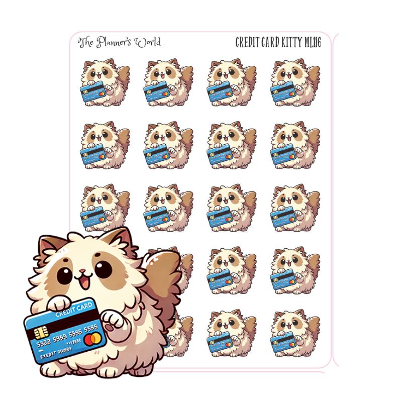 Cat Character Credit Card Planner Stickers - The Floofs – The Planner's ...
