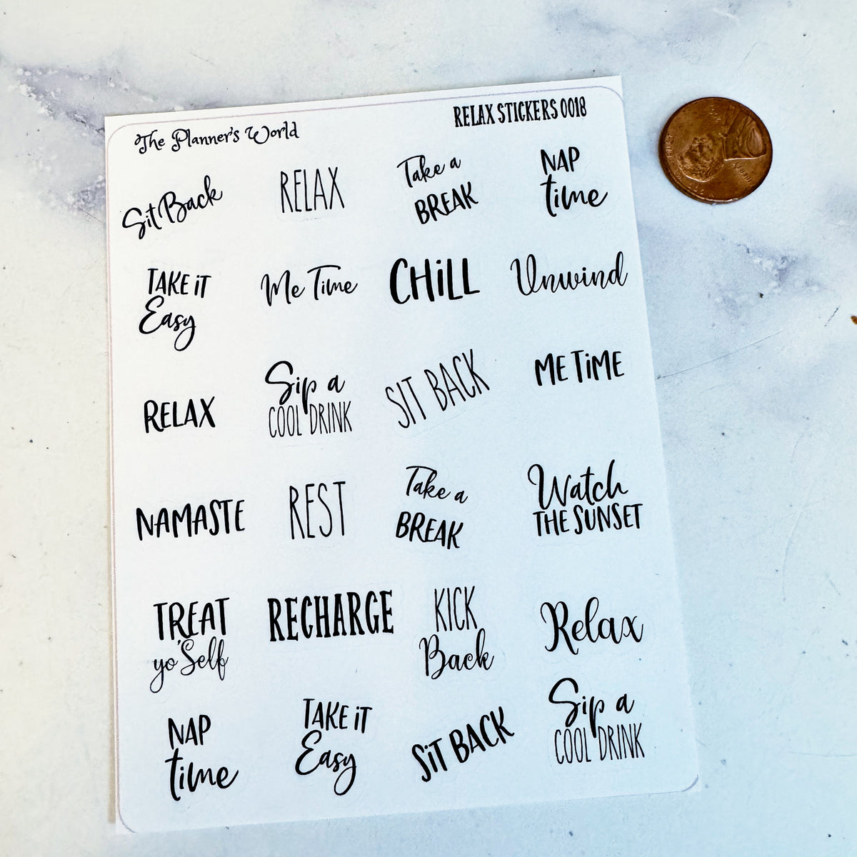Relax Therapy Stickers for Self-Care Planners and Journals - Script St ...