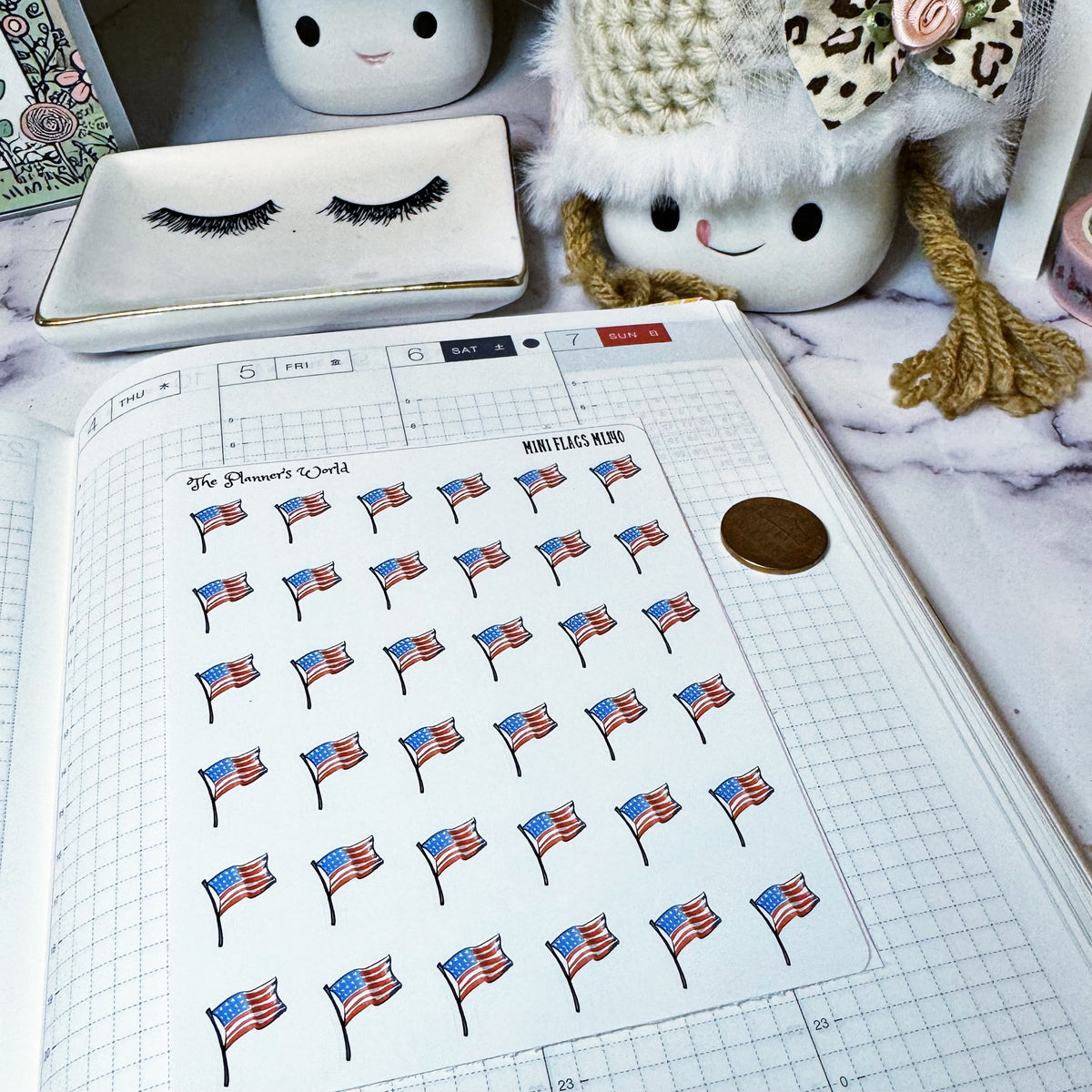 American Flag Planner Stickers - USA-002 – The Planner's World
