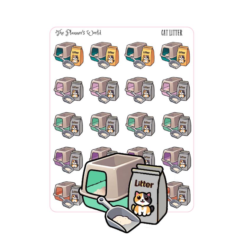Clean the Catbox Planner Stickers - Cat Litter Stickers – The Planner's ...