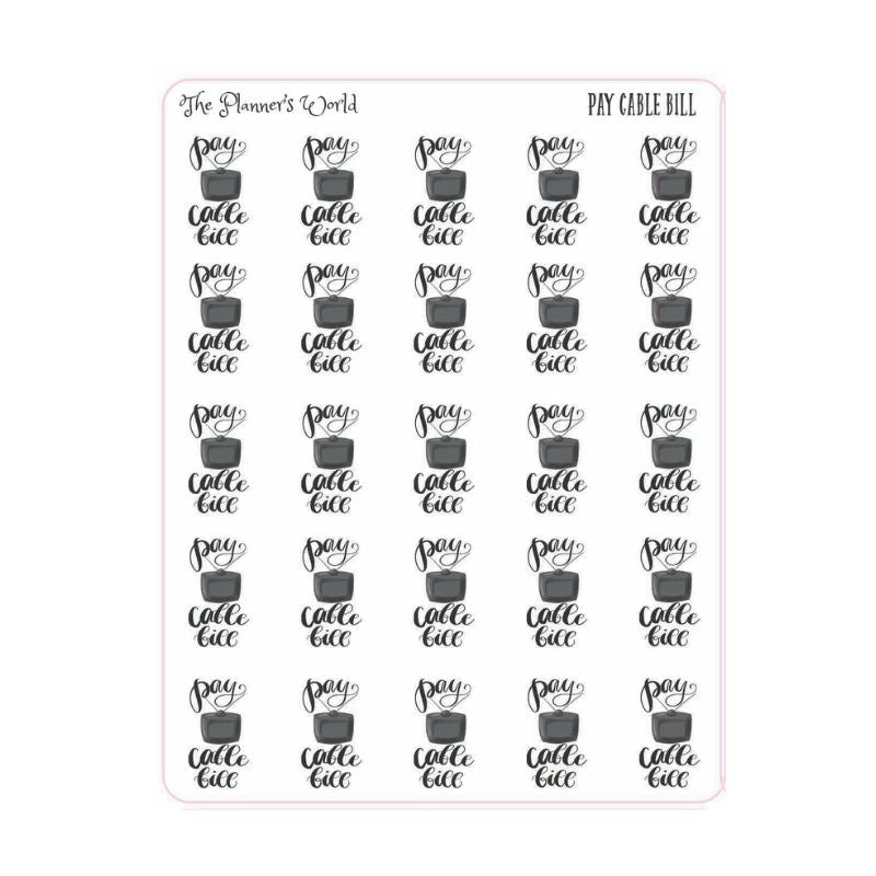 Pay Cable Bill Sticker - Bill Payment Planner Stickers || Script-042 ...