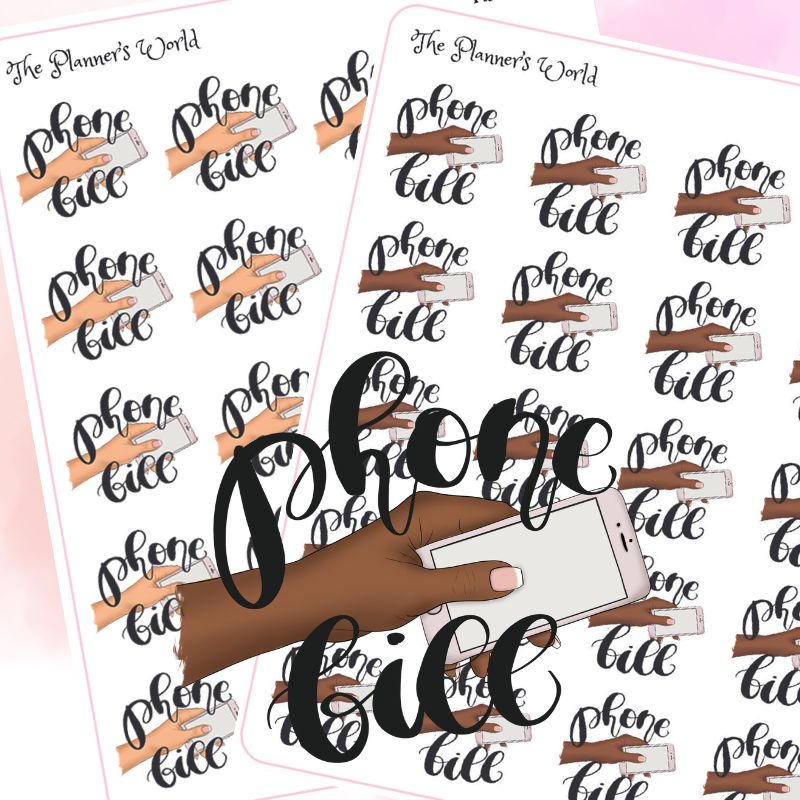 Pay Phone bill Planner Stickers - Budget Tracker || Script-008 – The ...
