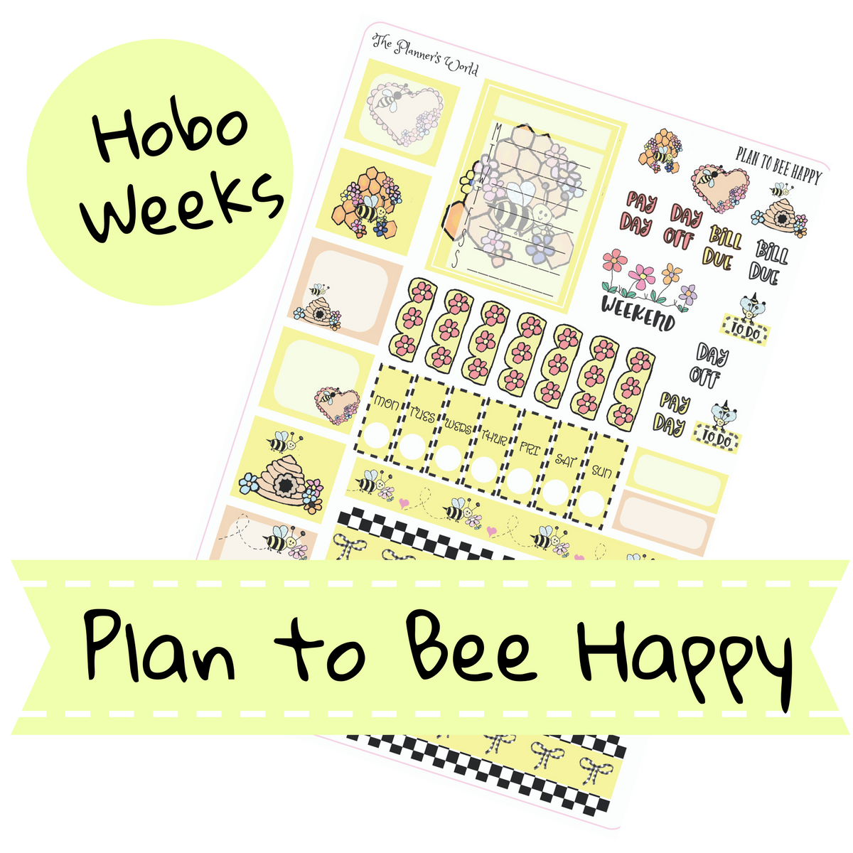 Hobonichi Weeks Sticker Kit - Plan to Bee Happy – The Planner's World