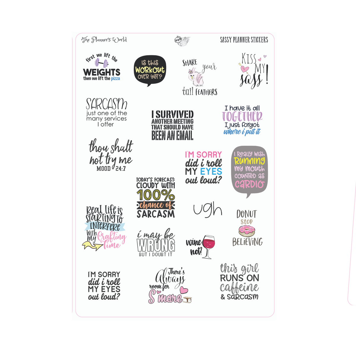 Sassy Planner Stickers - Snarky Saying Adulting Planner Stickers – The ...