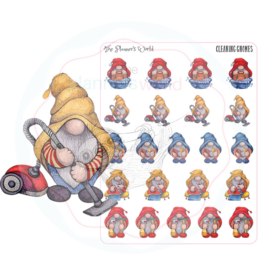 Gnome Planner Stickers - Cleaning Gnomes – The Planner's World