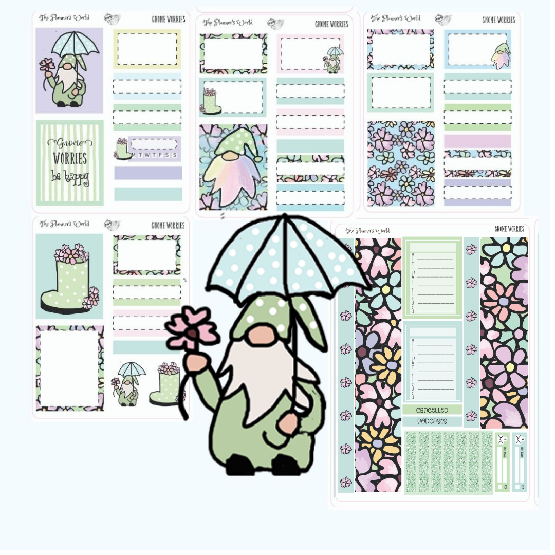 Kit-150 WEEKLY || Gnome Worries MINI WEEKLY Planner Sticker Kit – The ...