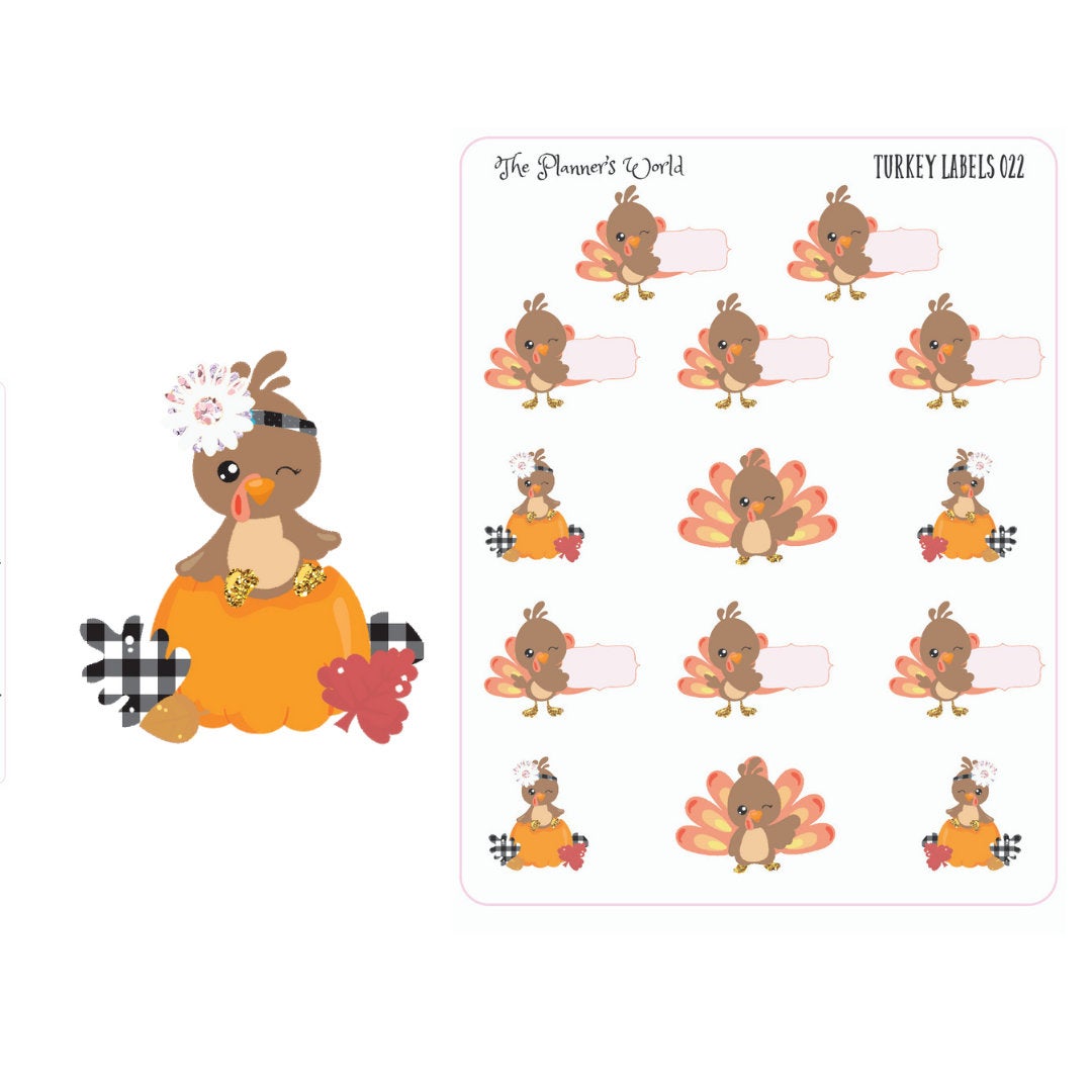 Turkey Labels - Thanksgiving Planner Stickers – The Planner's World