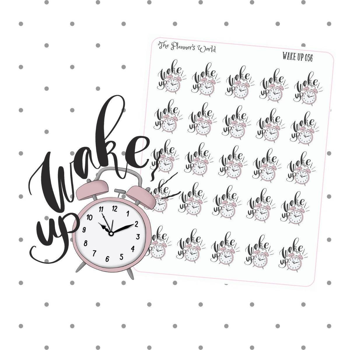 Alarm Clock Wake Up Planner Stickers - Script Stickers – The Planner's ...