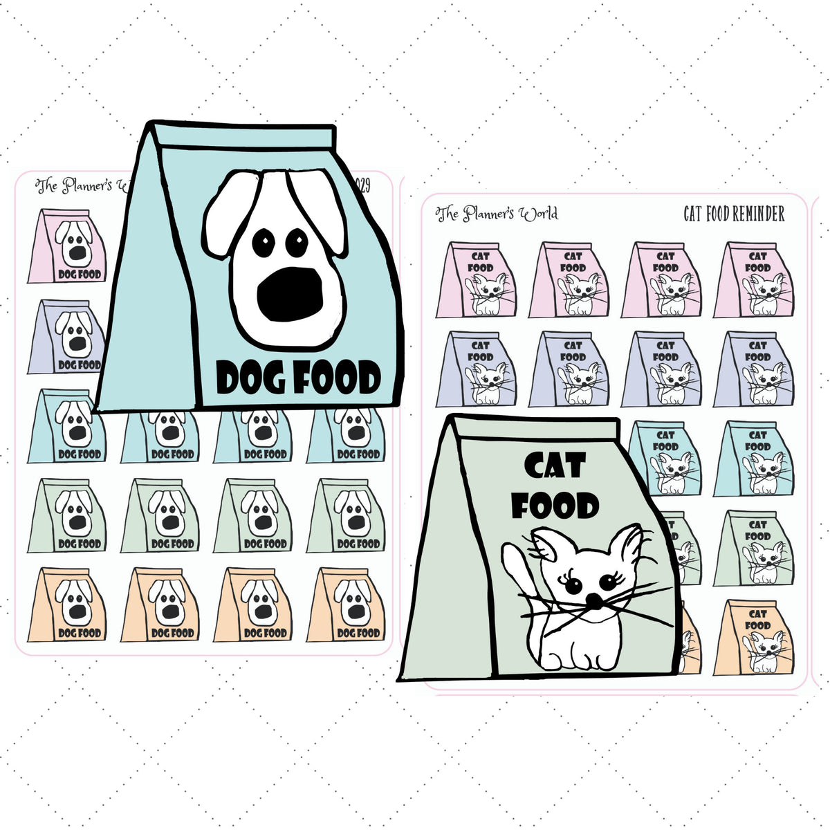 Dog & Cat Pet food reminder stickers – The Planner's World